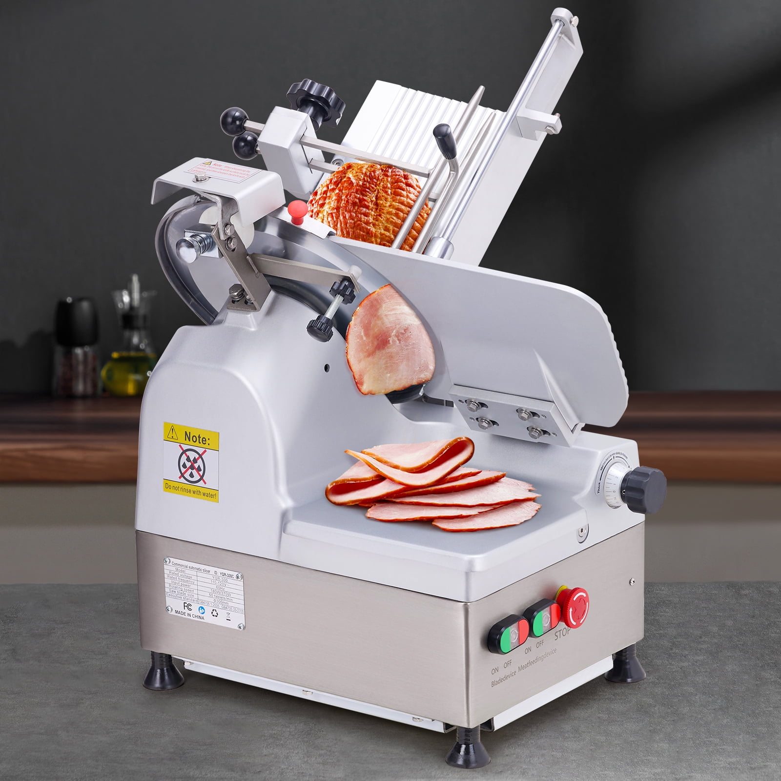 Automatic Meat Slicer, 550W Deli Slicer with 12" Carbon Steel Blade ...