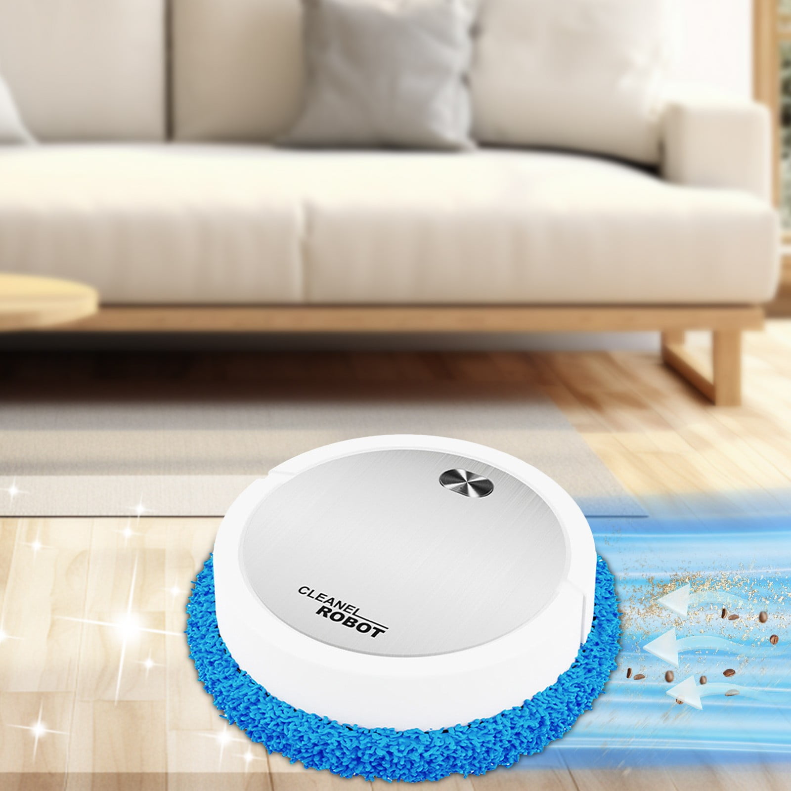 Automatic Mopping Robot, Wet/Dry Dual Use, USB Charging, Dual Mops ...