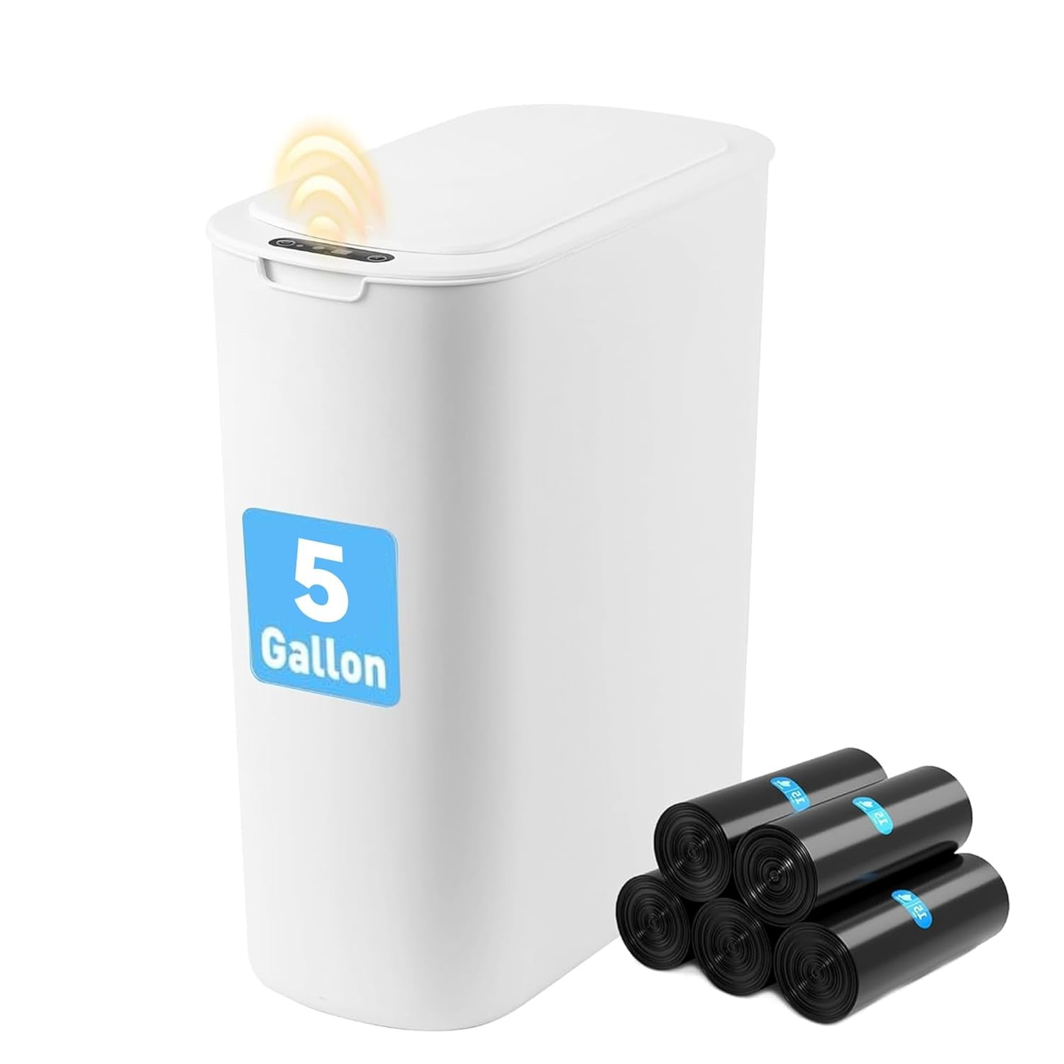 Automatic Motion Sensor Bathroom Trash Can with Lid, 5 Gallon Touchless ...