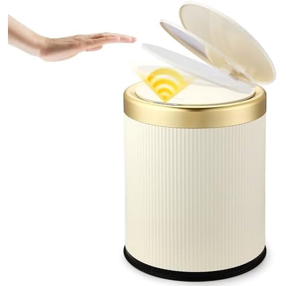 Automatic Motion Sensor Bathroom Trash Can with Lid, 3.7 Gallon ...