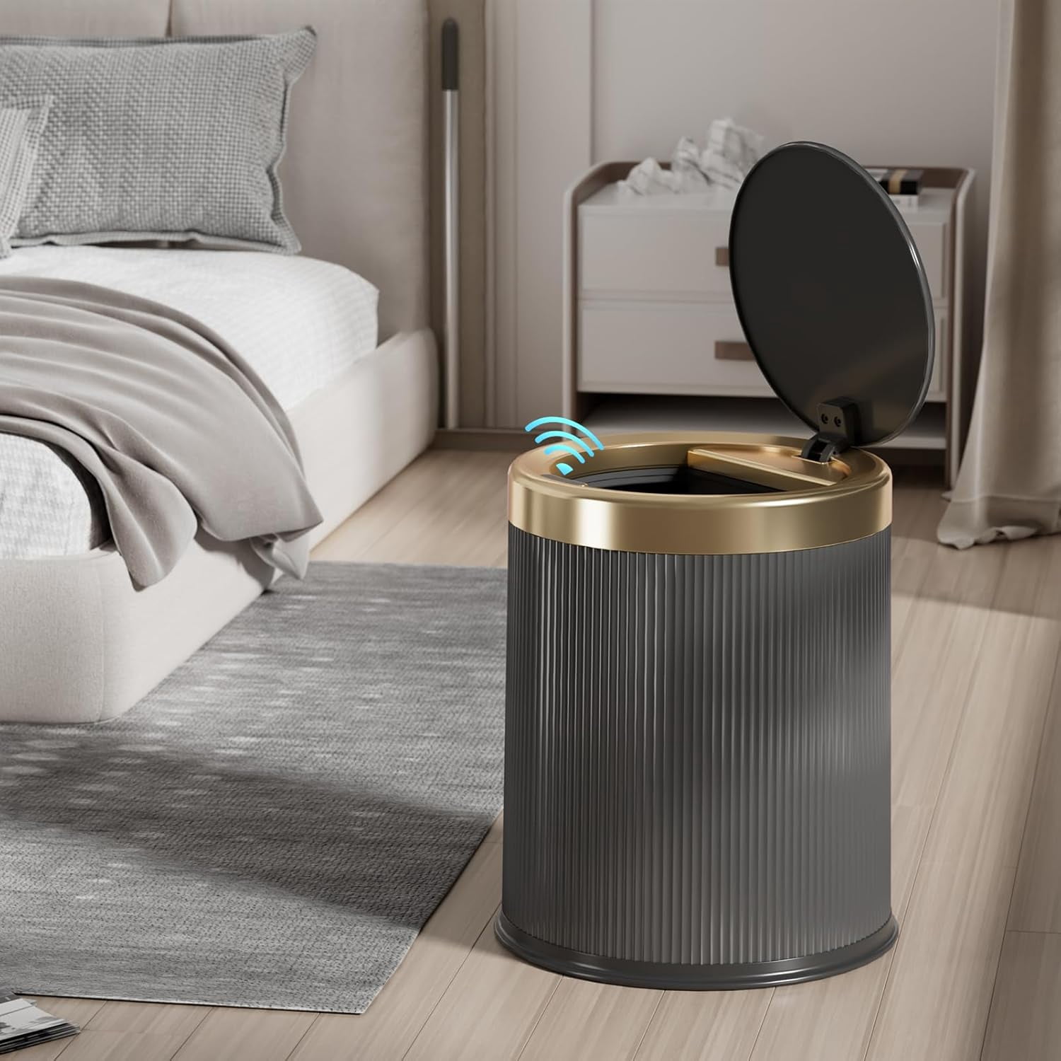 Automatic Motion Sensor Trash Can with Soft-Close Lid, 10Liter/ 2 ...
