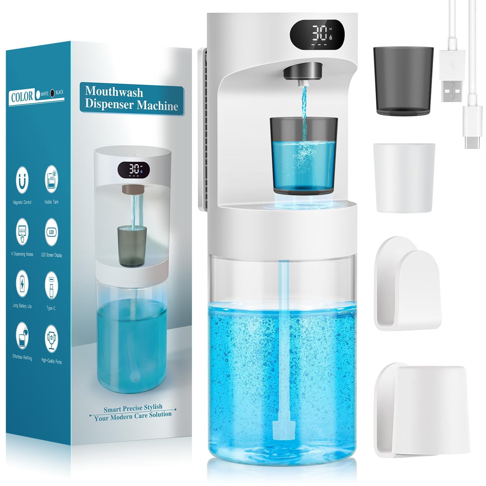 Automatic Mouthwash Dispenser for Bathroom,20.29 oz Touchless Electric ...