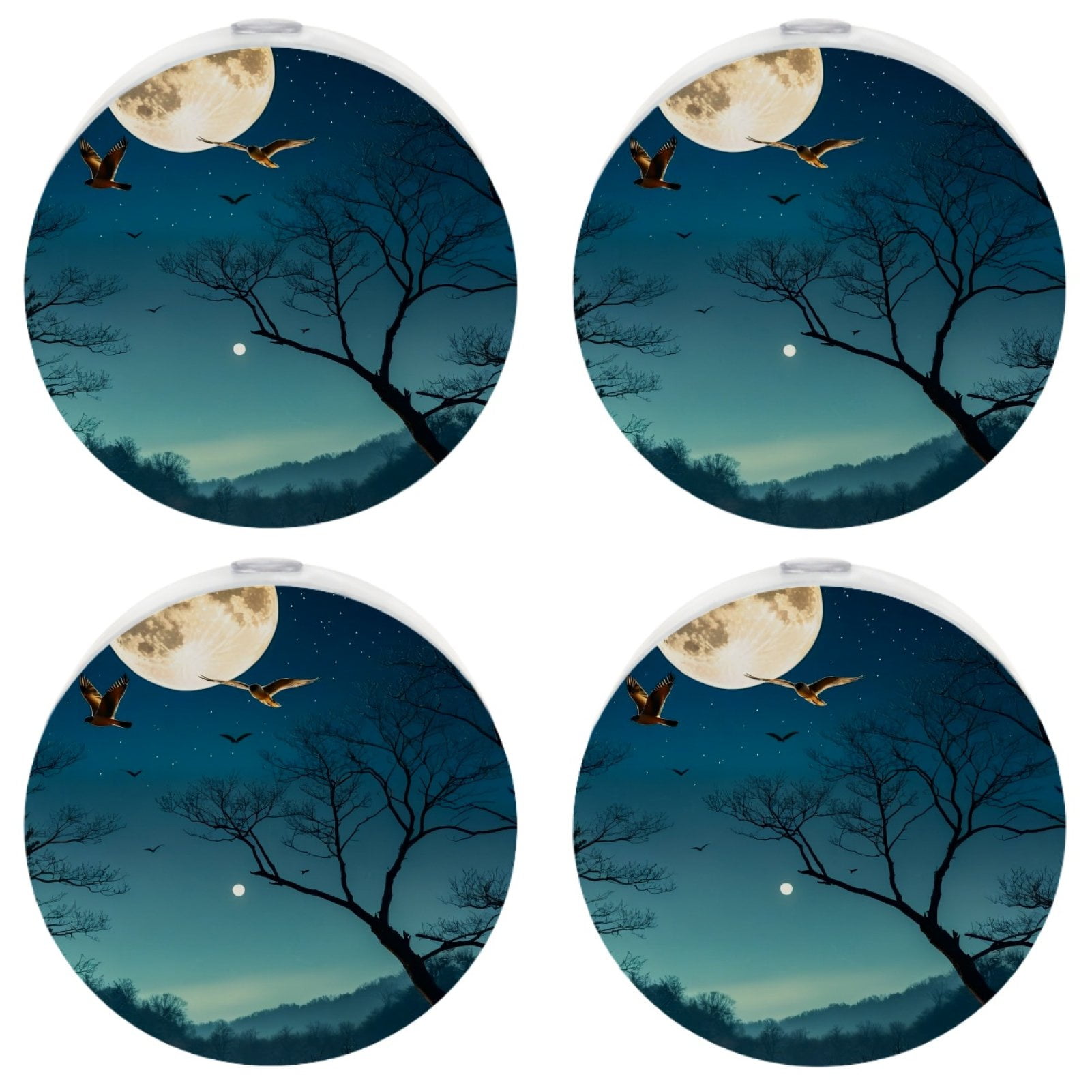 Automatic Night Lights Plug into Wall for Kids & Adults,Moon Night Bird ...