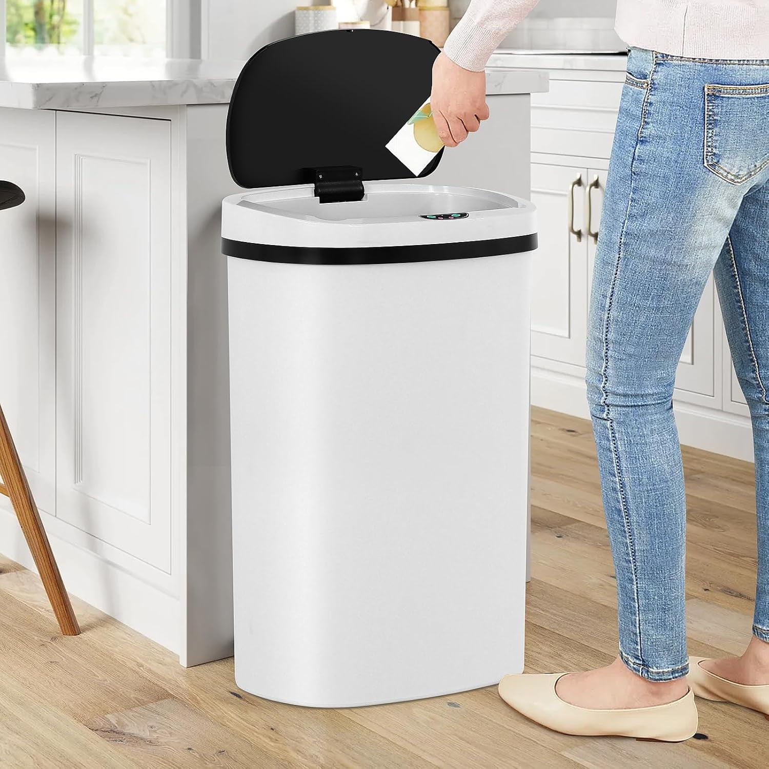 Automatic Non-Contact Infrared Motion Sensor Kitchen Trash Can, 13 ...