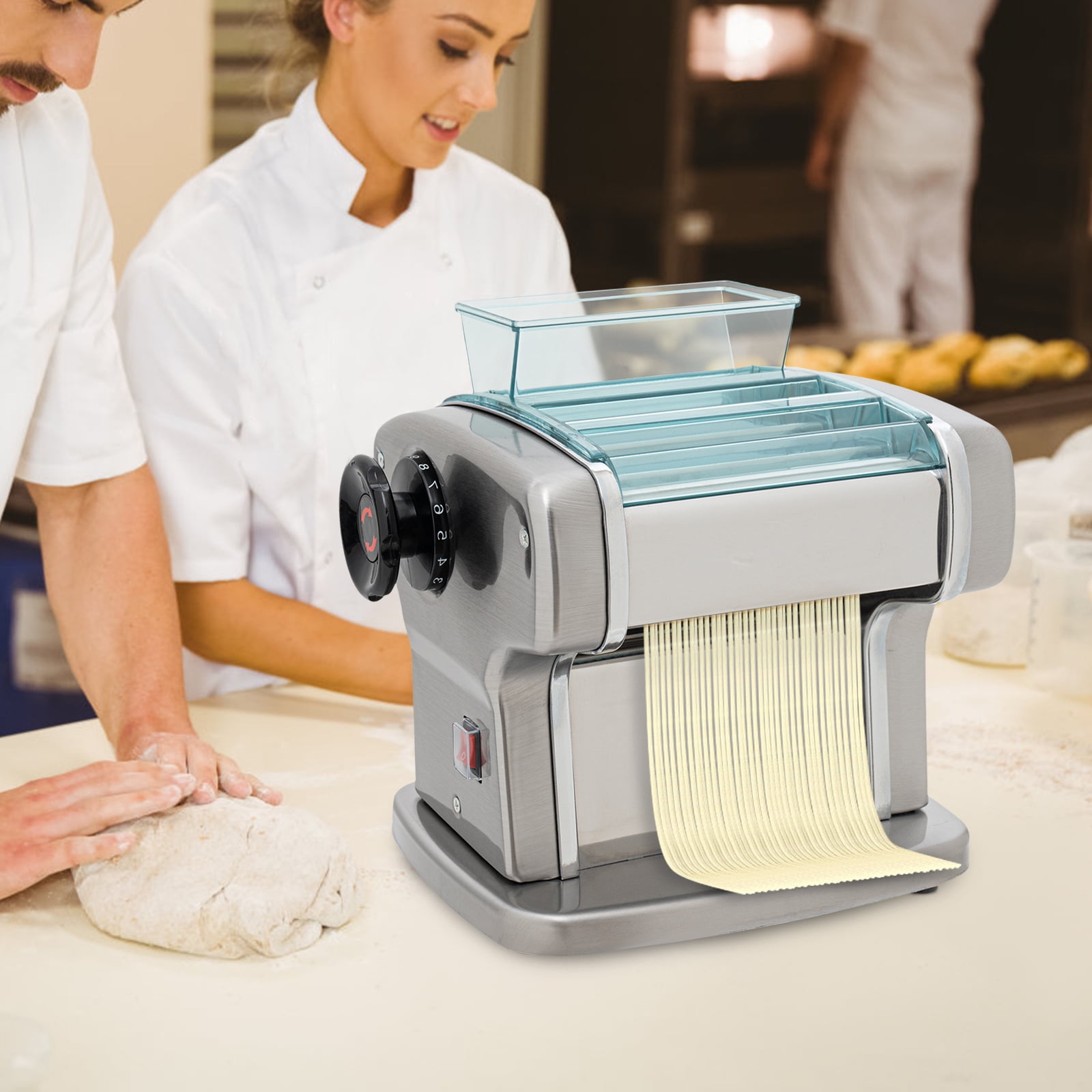 Automatic Noodle Machine, 9 Adjustable Thickness Settings, 135W ...