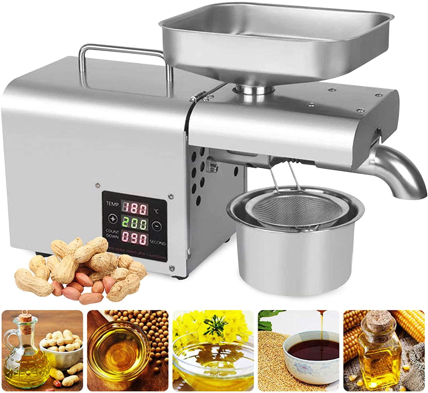 Automatic Oil Press Machine, Commercial Nuts Seeds Oil Presser Oil ...