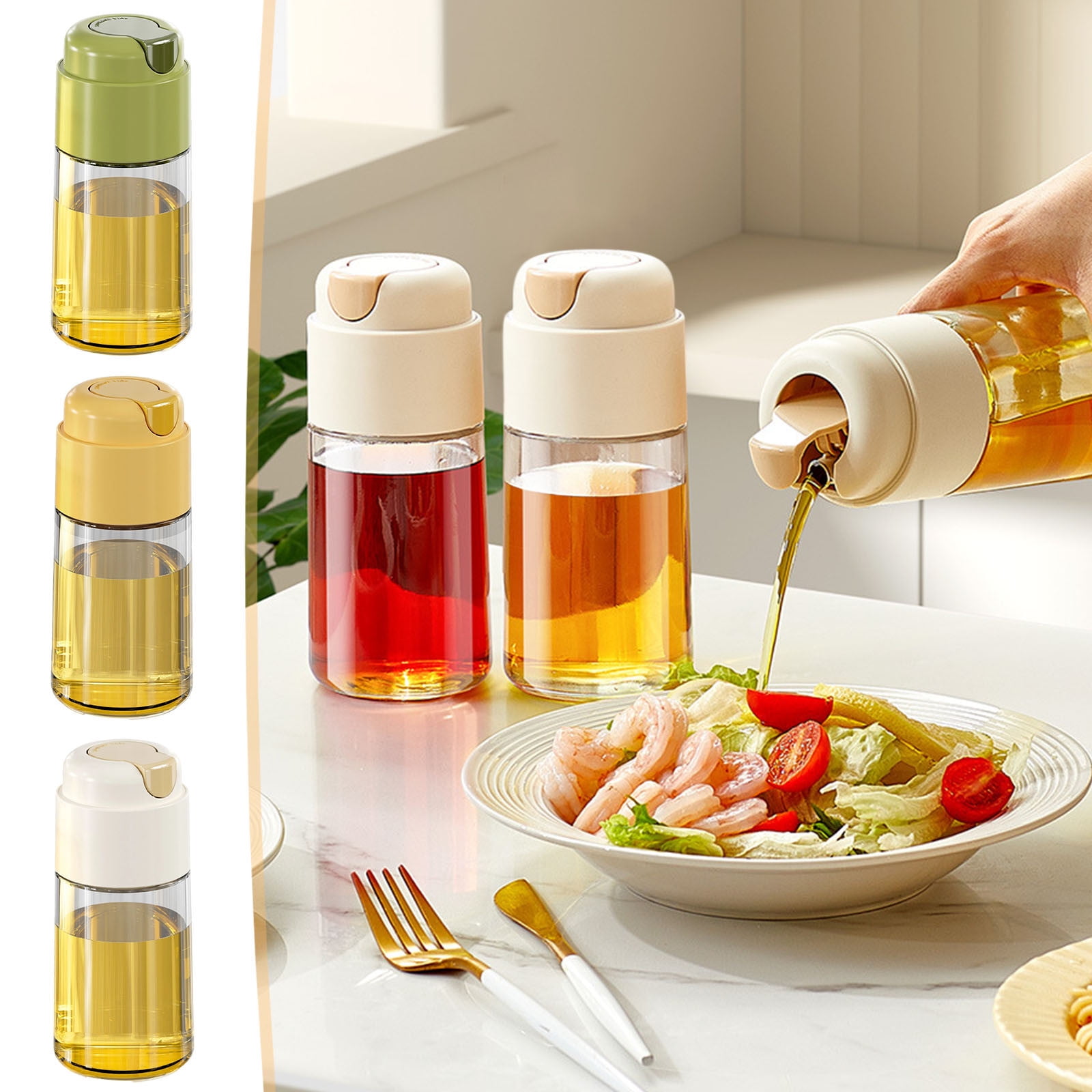 Automatic Opening Glass Oil Bottle 304 Stainless Steel Large Capacity ...