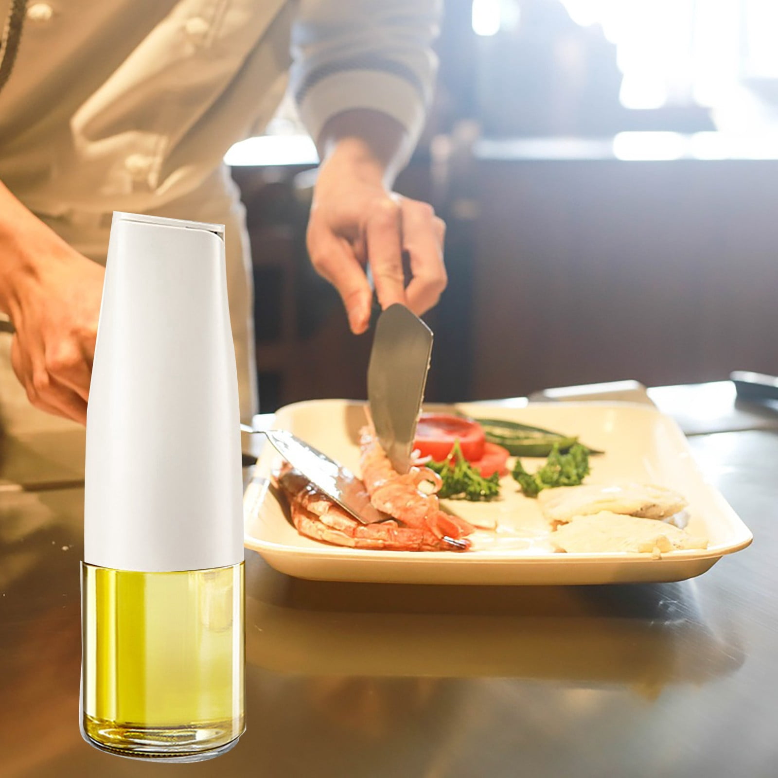 Automatic Opening Glass Oil Dispenser Leak Proof Kitchen Bottle For ...