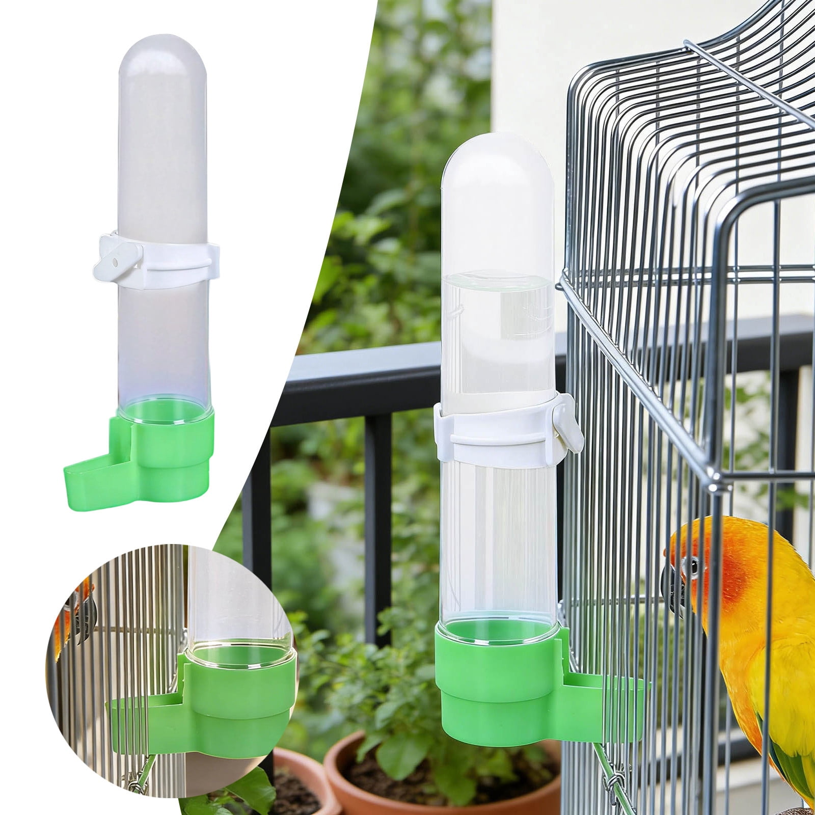 Automatic Parrot Water Dispenser Bottle wirh Stainless Steel Spout No ...
