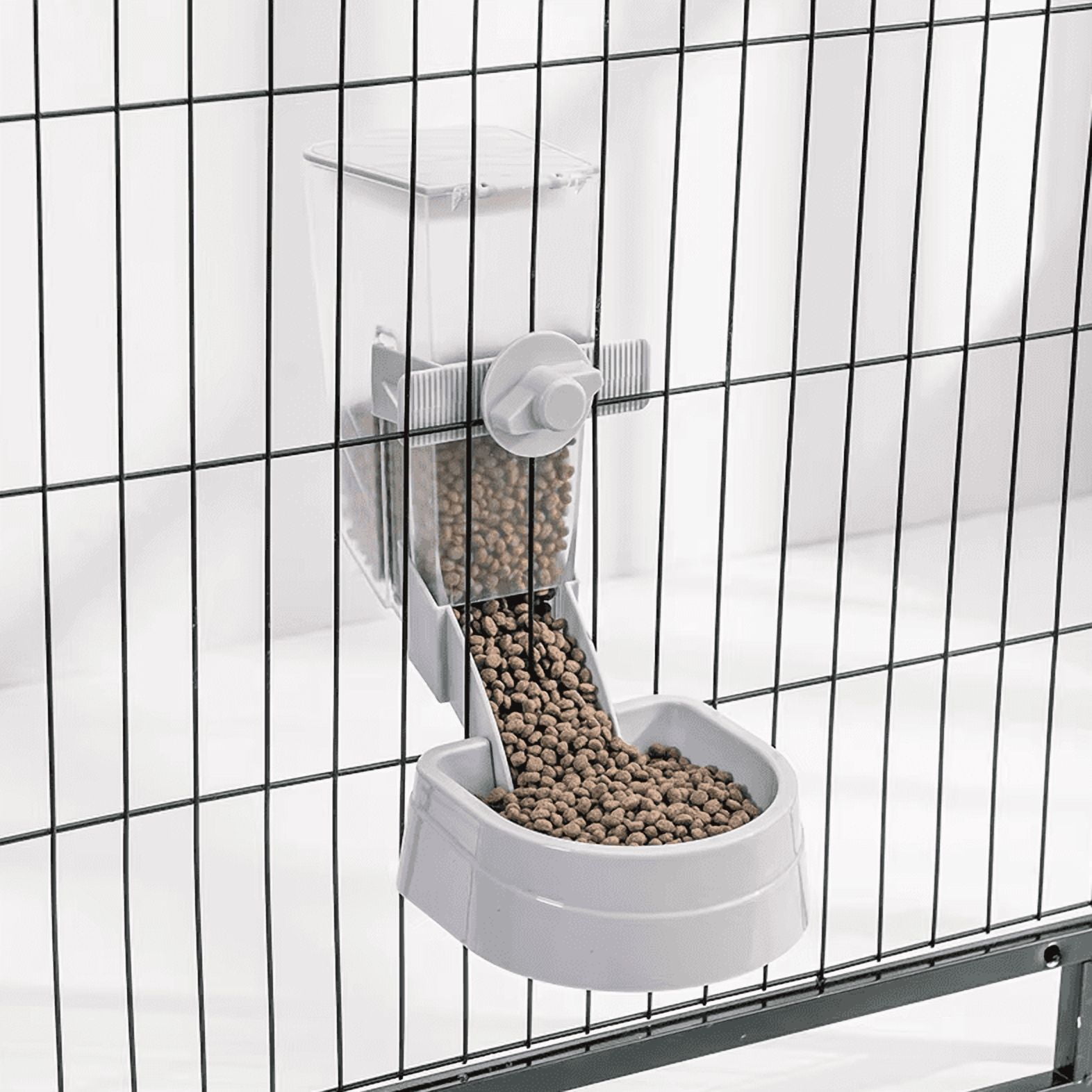 Automatic Pet Feeder Cage Hanging Bowl Water Bottle Food Container ...