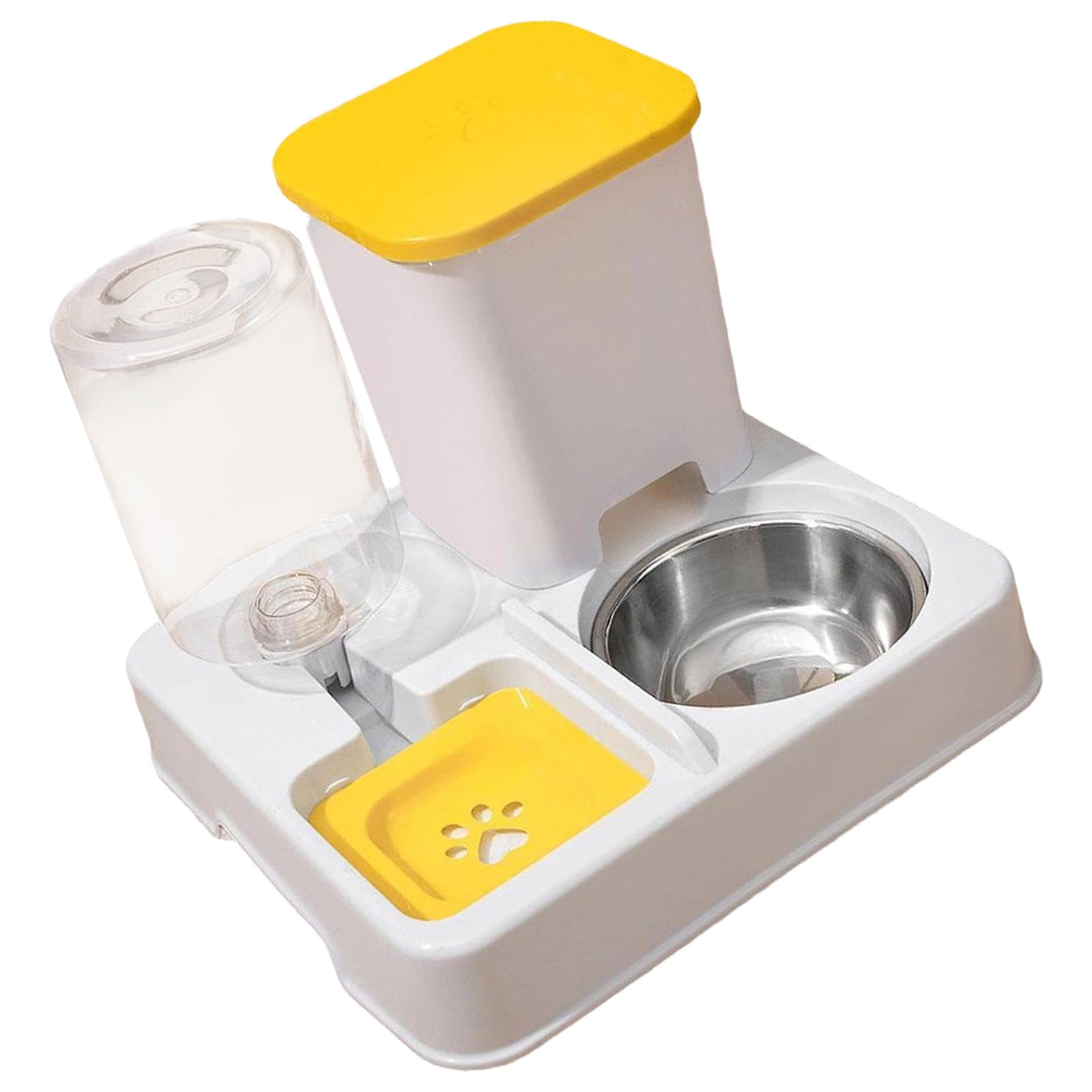 Automatic Pet Feeder Double Bowl Station - Portable 2-in-1 Feeding and ...