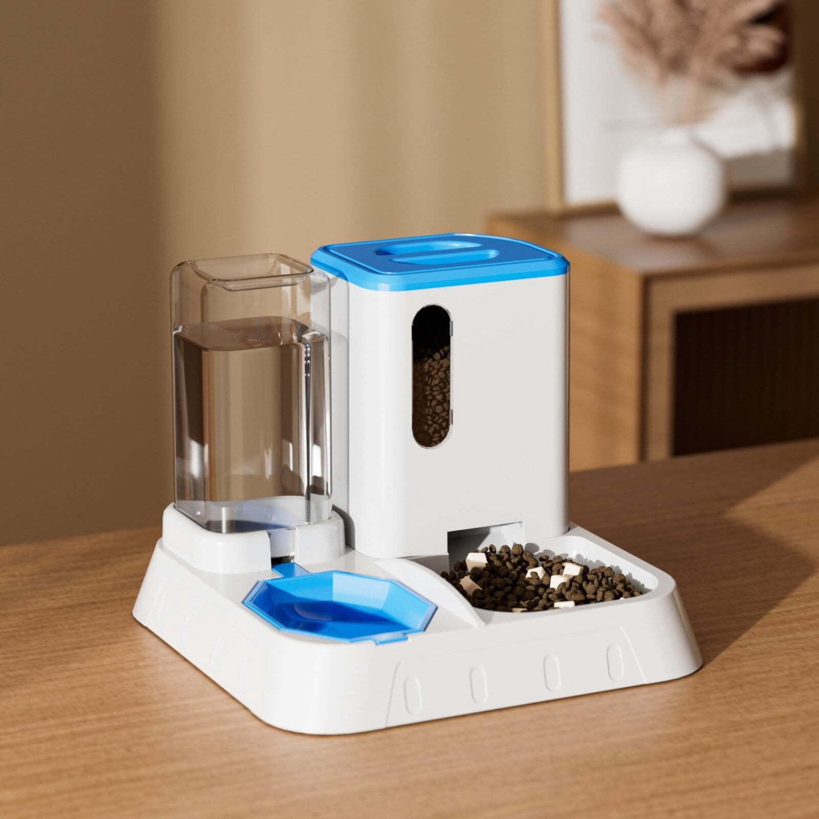 Automatic Pet Feeder, Water Dispenser, Anti Tipping, 2-in-1 Automatic ...