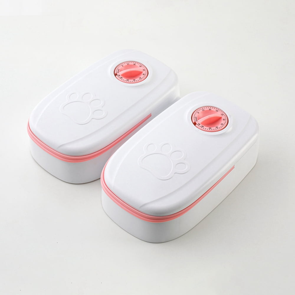 Automatic Pet Feeder Wet and Dry Double bowl Food Box Battery Operated ...
