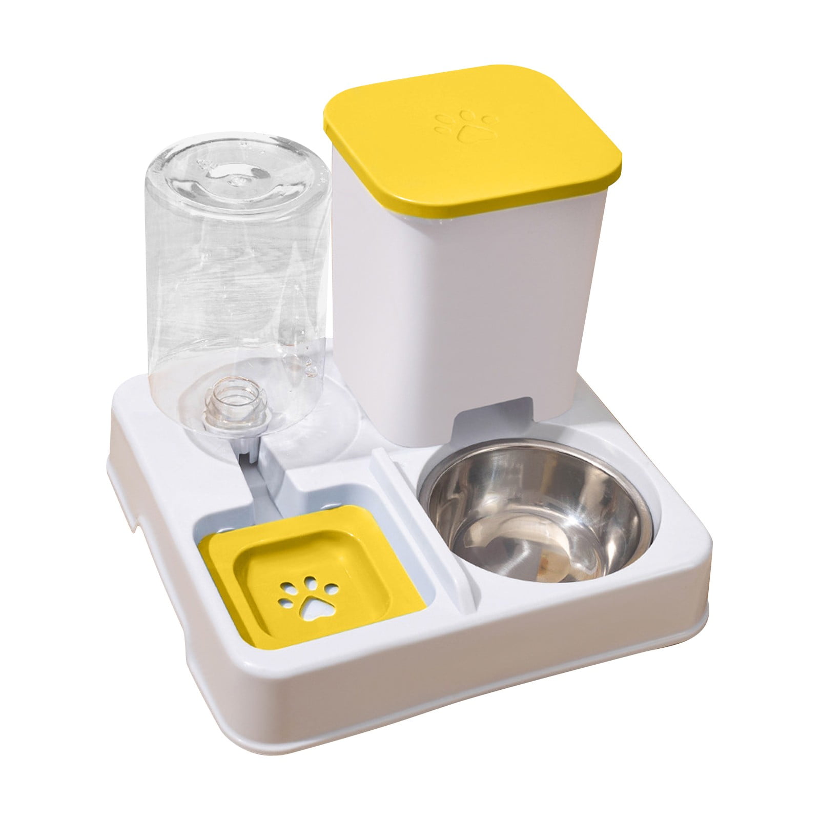 Automatic Pet Feeder and Water Dispenser Station with Stainless Steel ...