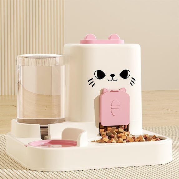 Automatic Pet Food Dispenser and Plastic Feeding Bowl, Self-Feeding ...