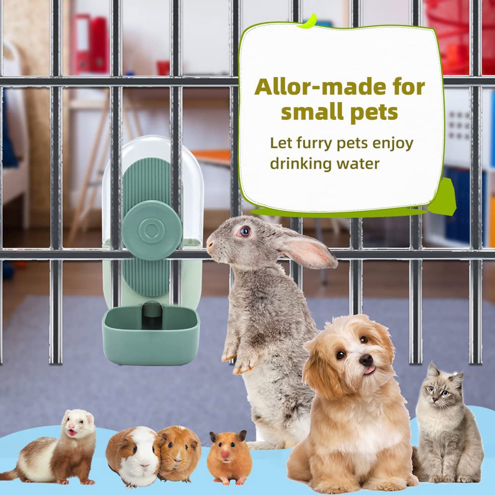 Automatic Pet Water Dispenser Bottle Hanging Drinker System for Cage ...