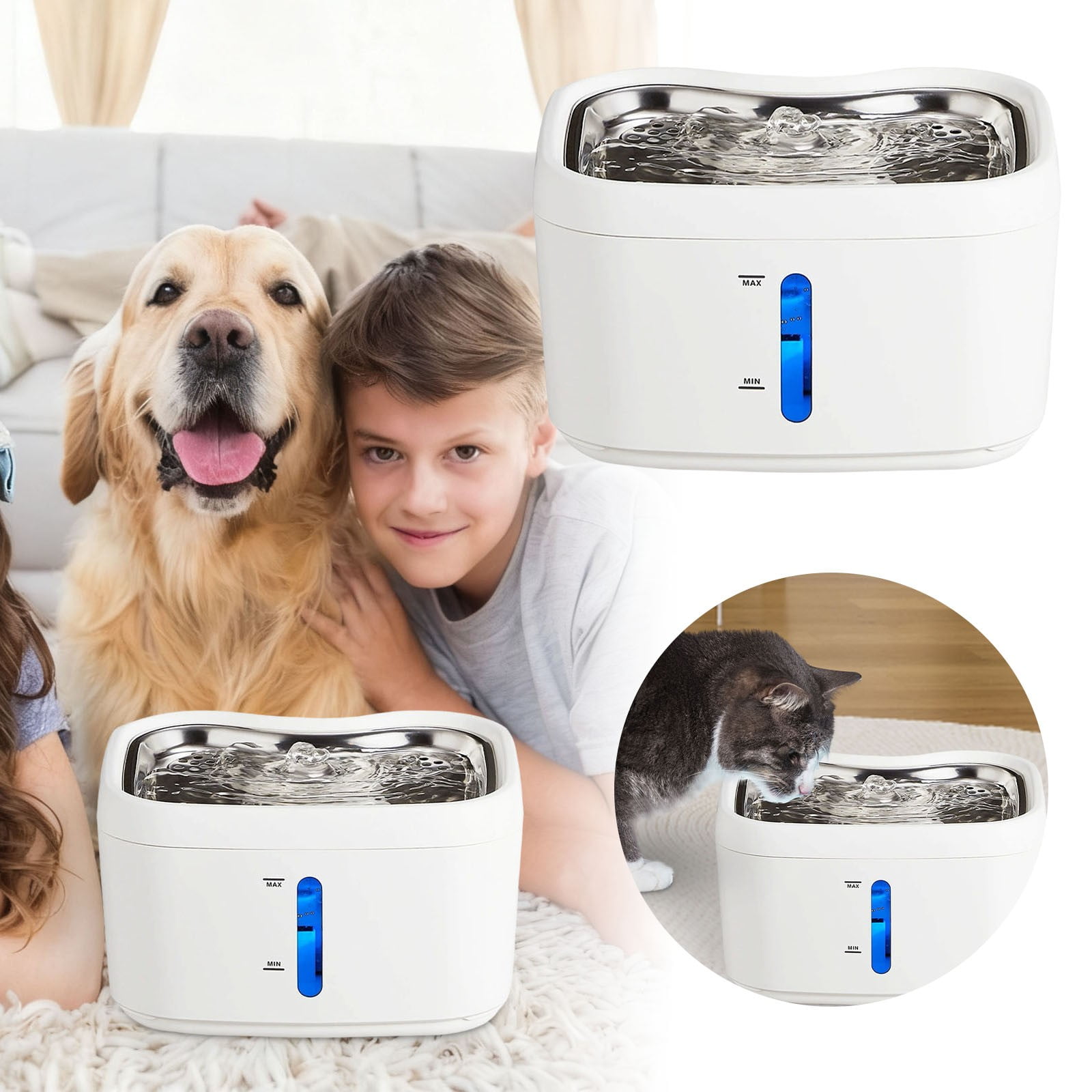 Automatic Pet Water with Advanced Triple Filtration System for Fresh ...