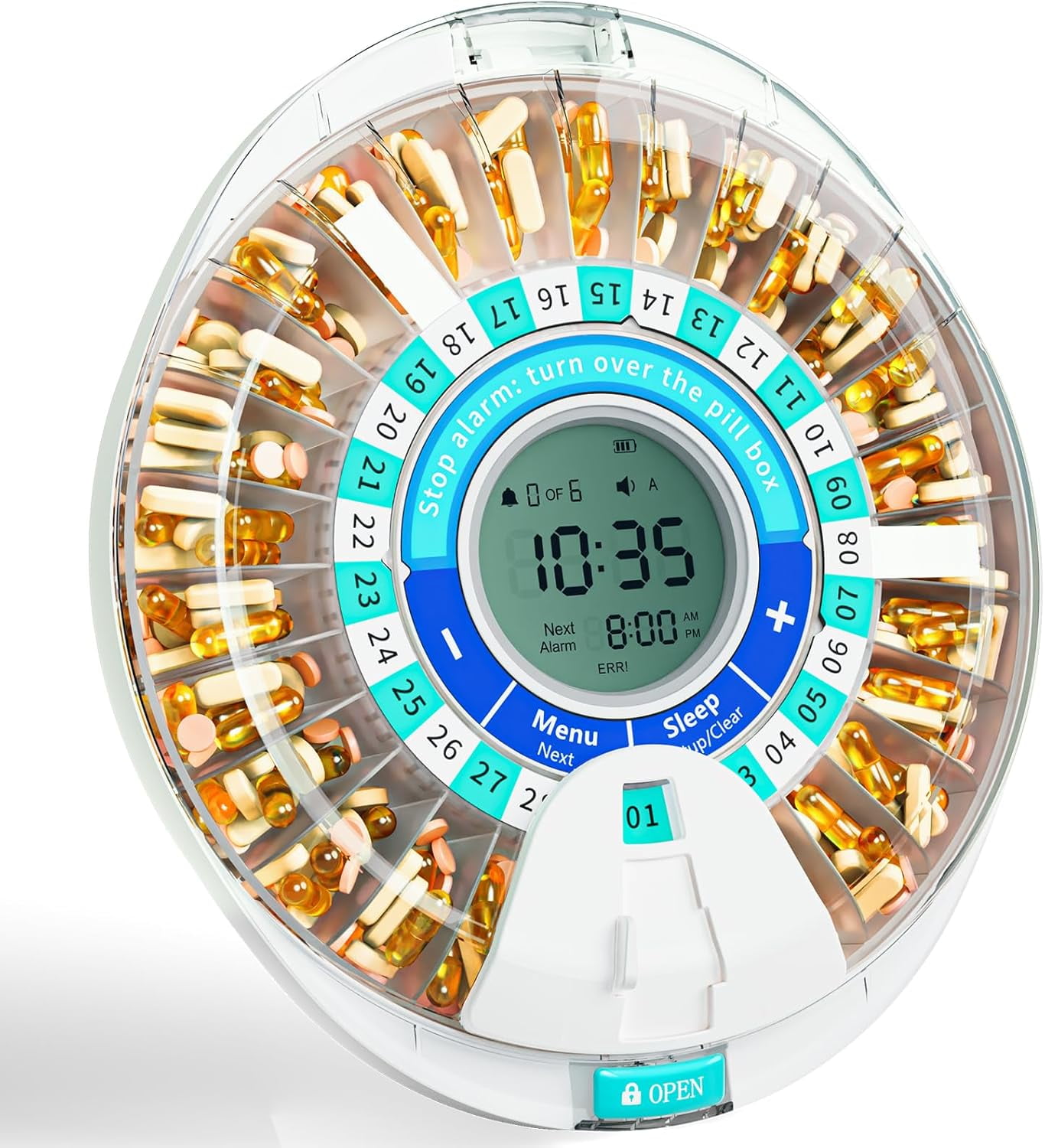 Automatic Pill Dispenser for Elderly, Electronic Monthly Pill Organizer ...