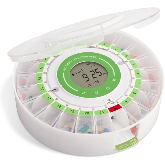 Automatic Pill Dispenser with Alarm, Smart Pill Organizer Carousel ...
