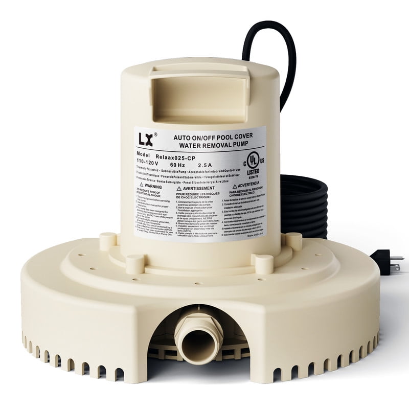 Automatic Pool Cover Pump 1/4HP, 115 V Submersible Sump Pump with 3/4 ...