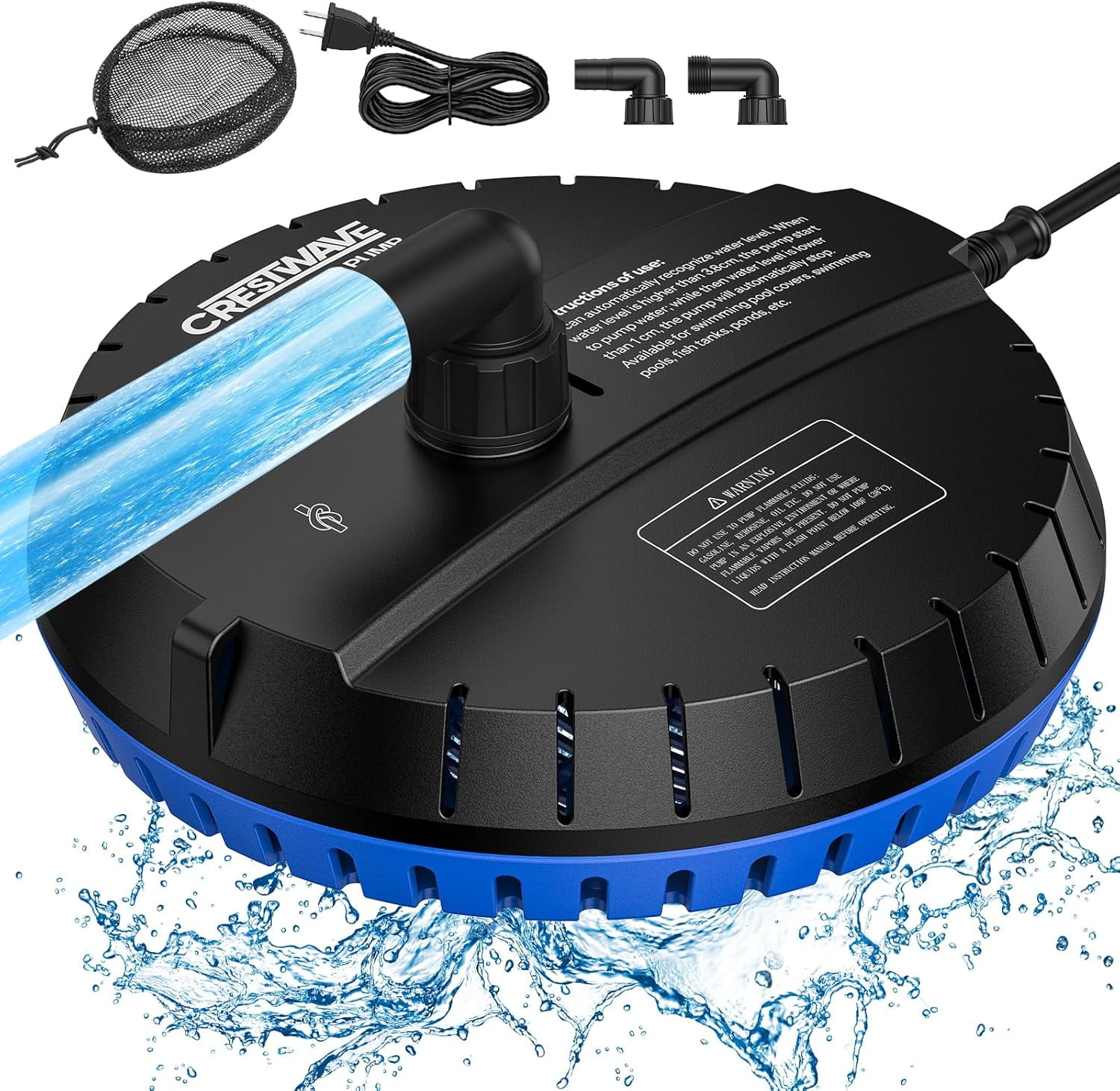 Automatic Pool Cover Pump, 115V Submersible Sump Pump for Pool Draining ...