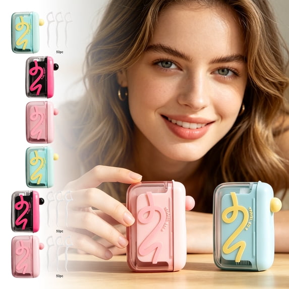 Automatic Pop Up Dental Floss Pick Case, Portable Refillable Floss ...