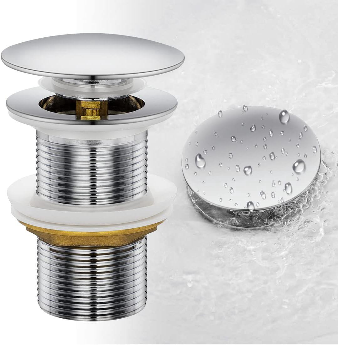 Automatic Pop Up Drain without Overflow Push Open Waste for Sink in ...