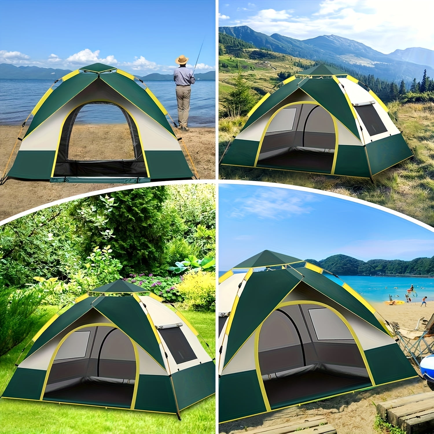 Automatic Pop-Up Tent with UV Protection, Waterproof & Mosquito-Proof ...