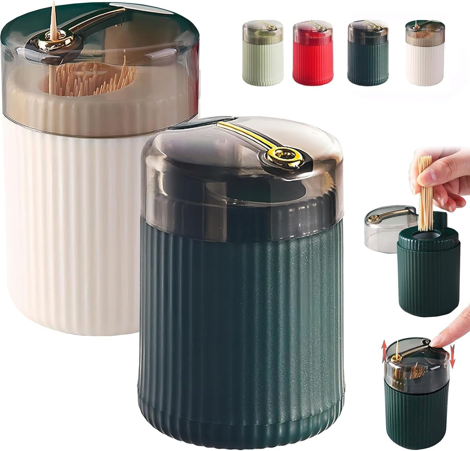 Automatic Pop-Up Toothpick Dispenser Holder, Push Button Toothpick ...