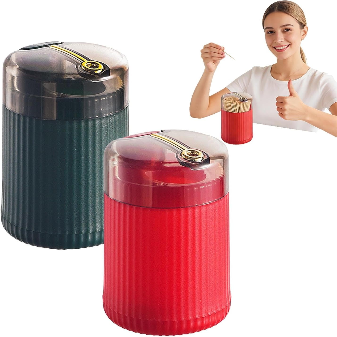 Automatic Pop-Up Toothpick Dispenser - Luxury Push Button, Portable ...