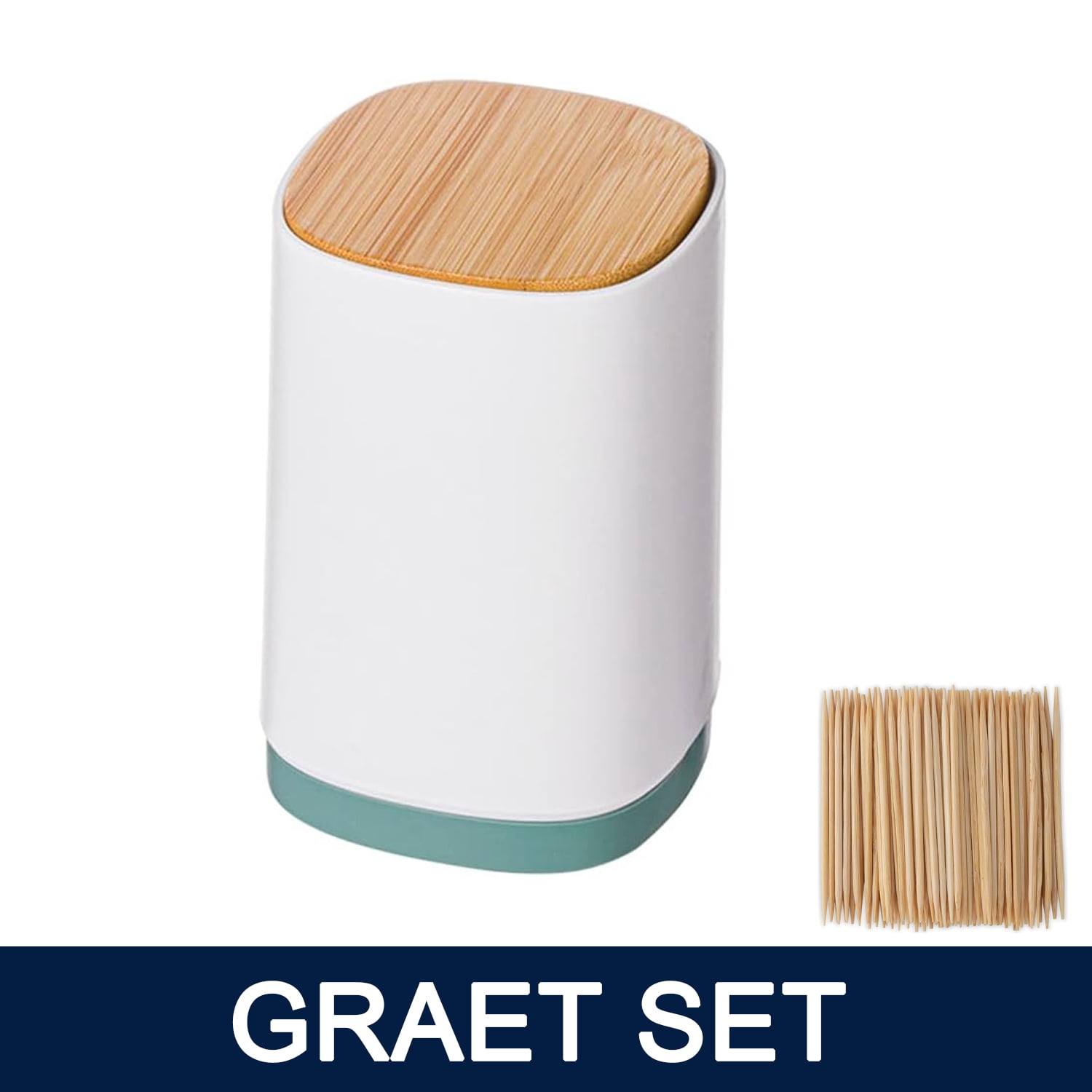 Automatic Pop-up Toothpick Holder with 250pcs Toothpicks, Round Cotton ...