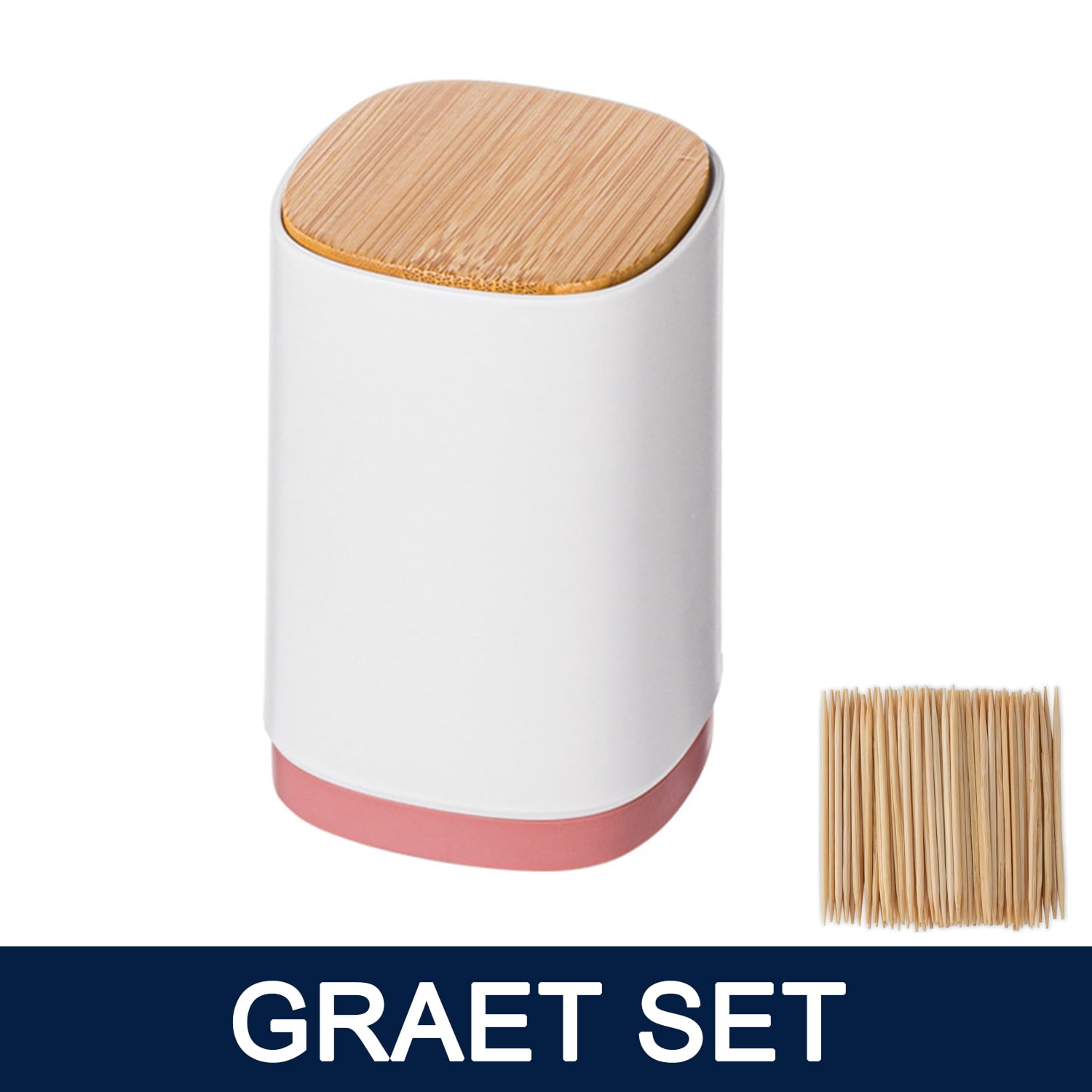 Automatic Pop-up Toothpick Holder with 250pcs Toothpicks, Round Cotton ...