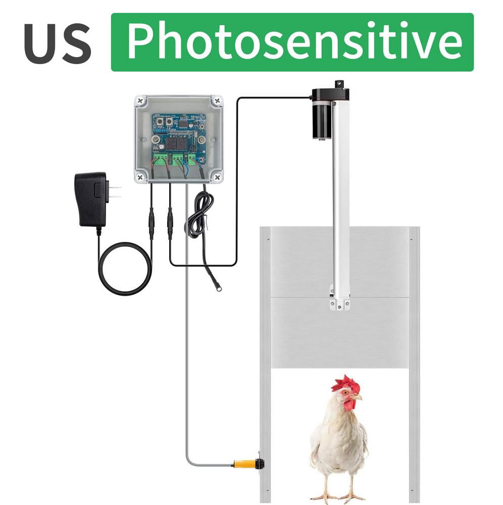 Automatic Poultry Coop Door - Timer & Sensor, Anti-Pinch, Infrared ...