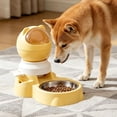 Automatic Push Button Pet Feeder, Slow Feed, Stainless Steel Bowl, for ...