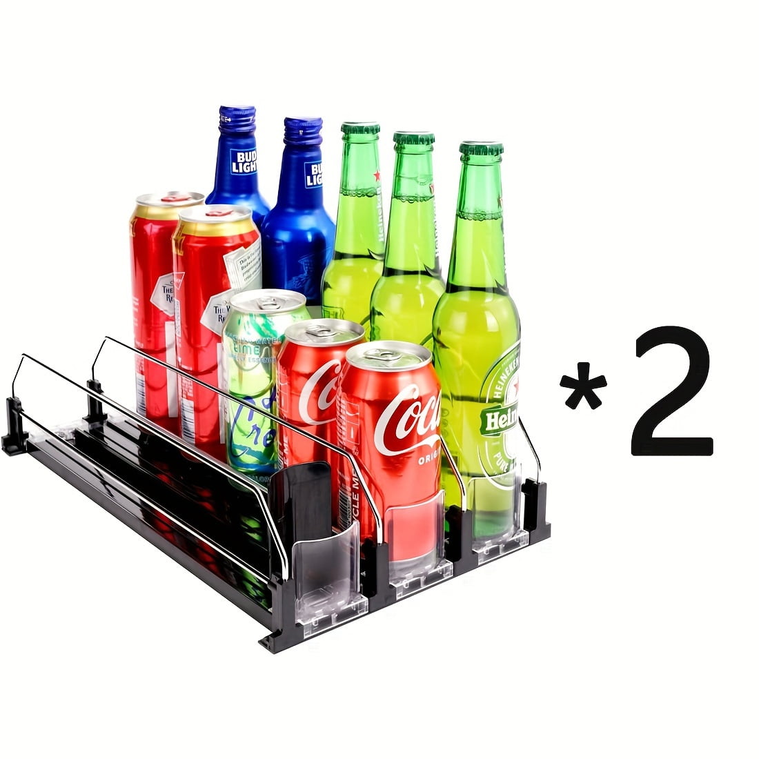 [Automatic Pusher] Drink Organizer For Fridge-White | 12oz 16oz 20oz ...