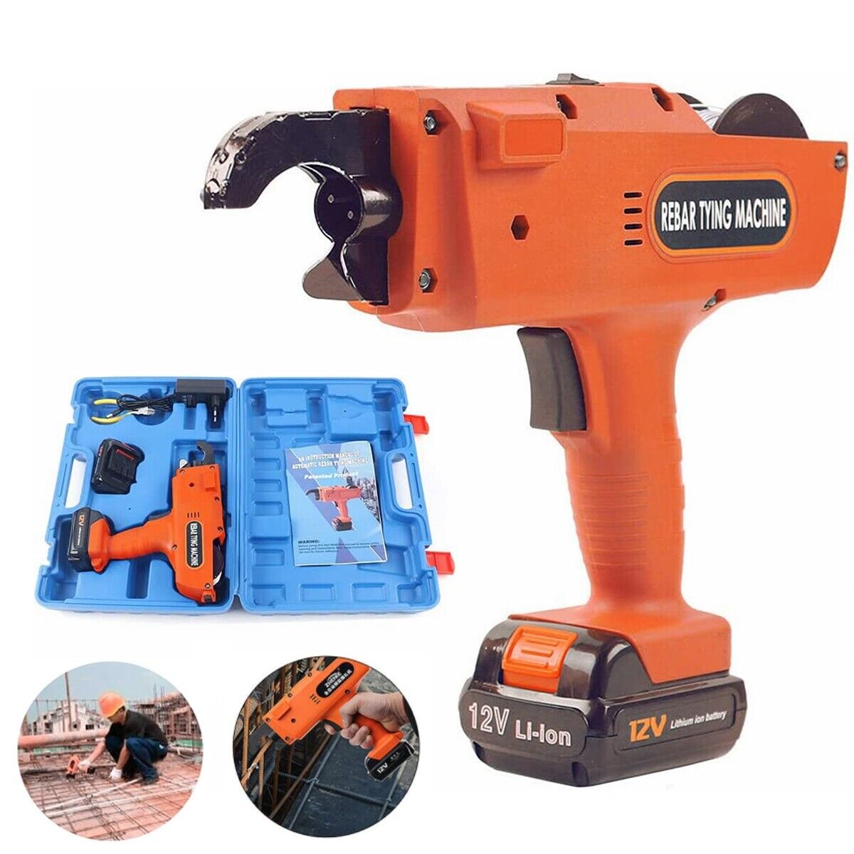 Automatic Rebar Tying Machine 12V Electric Rebar Bender Handheld Rebar ...