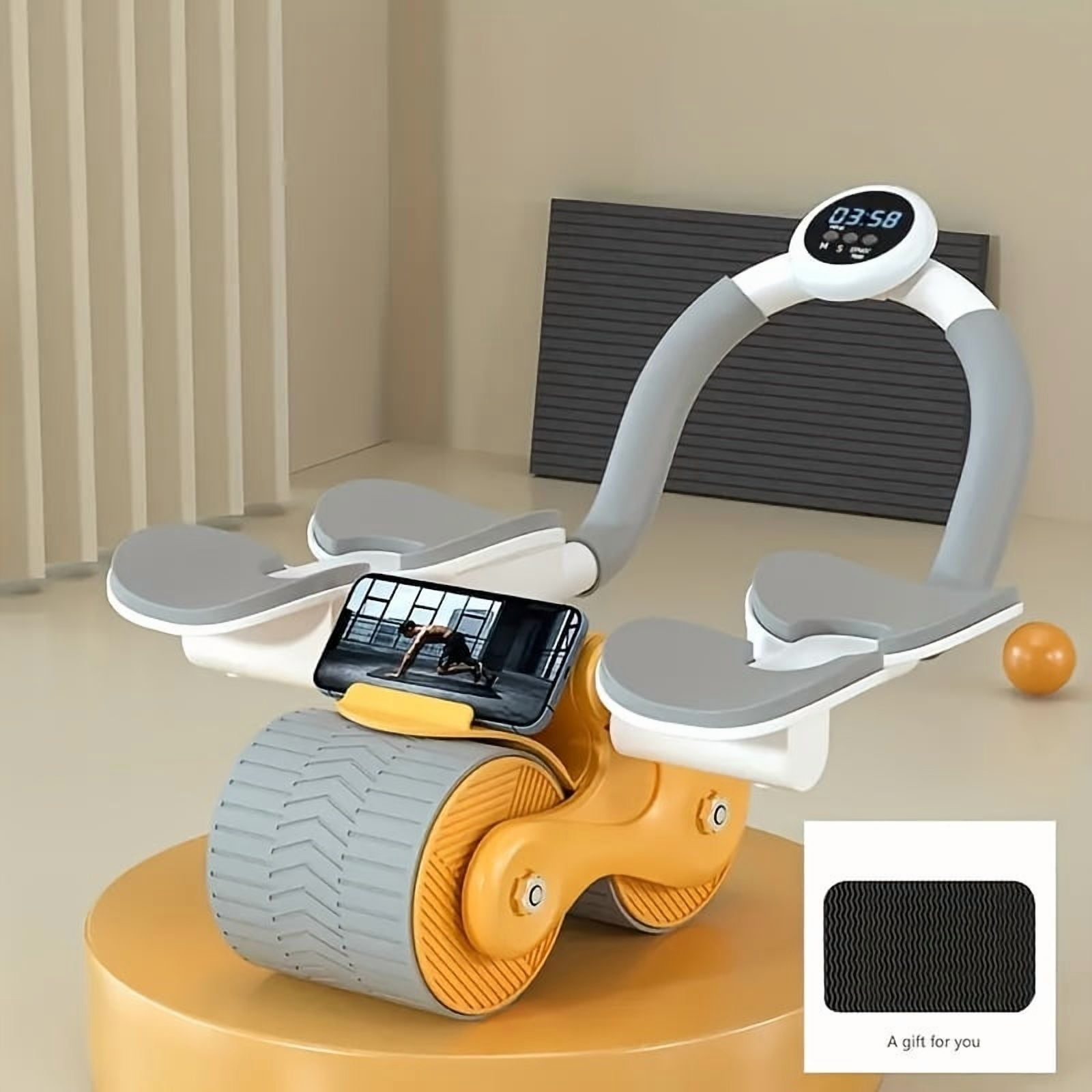 Automatic Rebound Ab Roller Wheel with 4 Elbow Supports Timer Abdominal ...