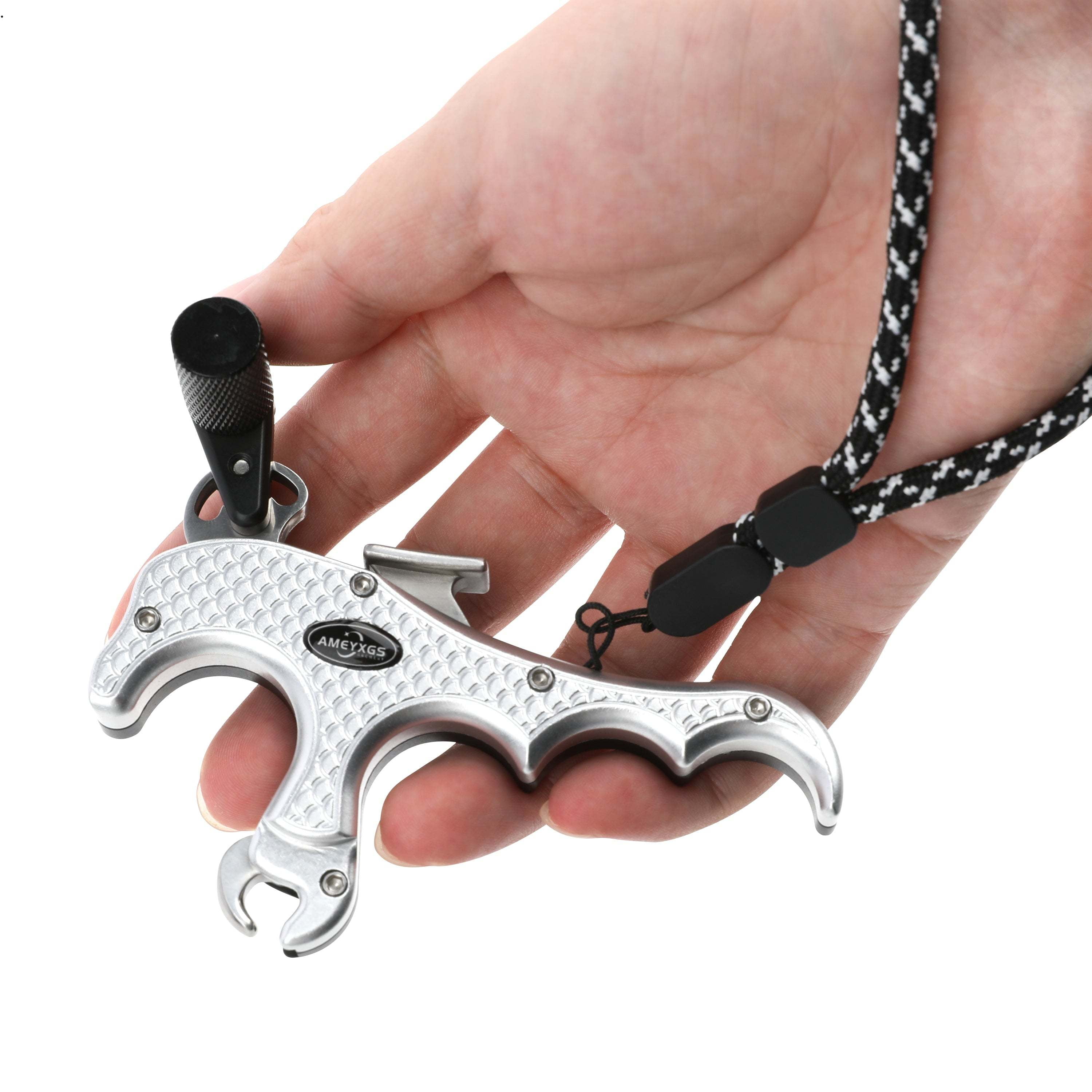Automatic Release Aids 3 Finger Grip Thumb Caliper Compound Bow Archery ...