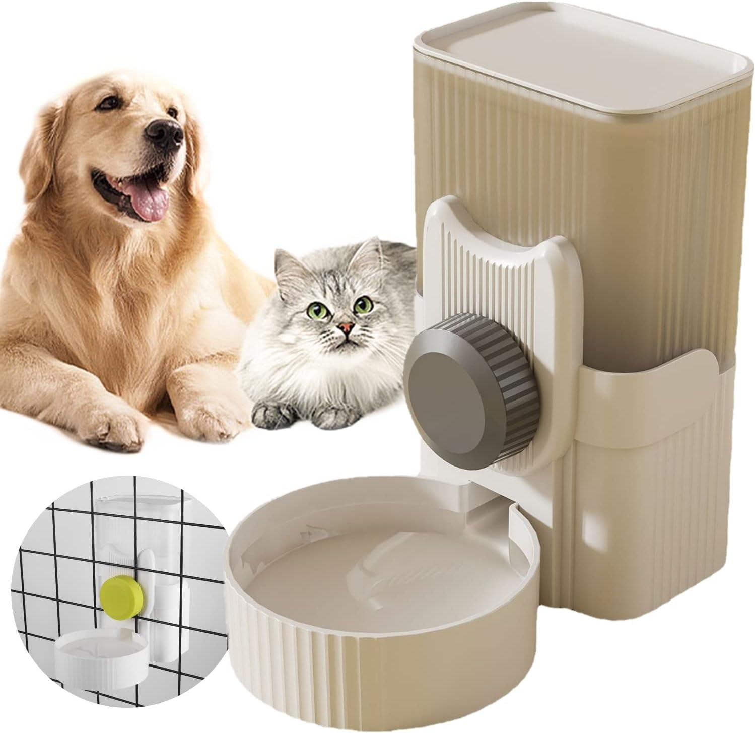 Automatic Replenish Pet Waterer, 1L Capacity Auto Siphon Gravity Cage ...