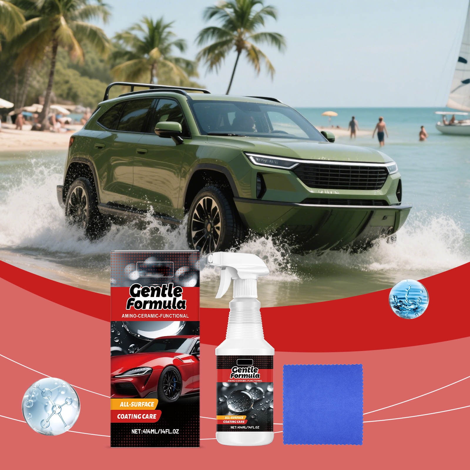 414ml Car Ceramic Coating Kit - Hydrophobic Paint Protection, Polishing ...