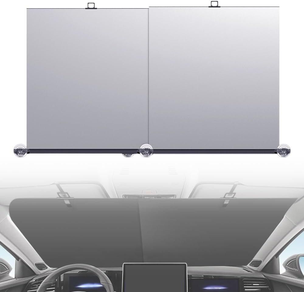 Automatic Retractable Car Sunshade, 2025 New Adjustable Auto Windshield ...