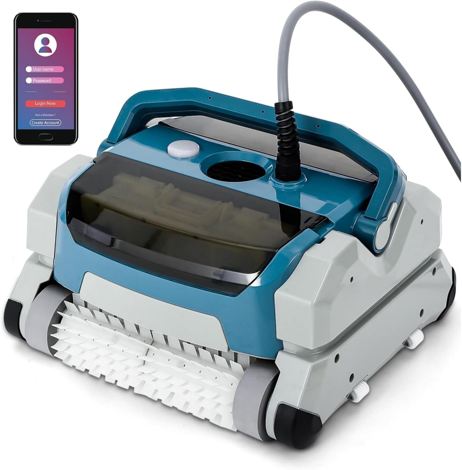 Automatic Robotic Pool Vacuum Cleaner,Active Scrubber Brush,Cordless ...