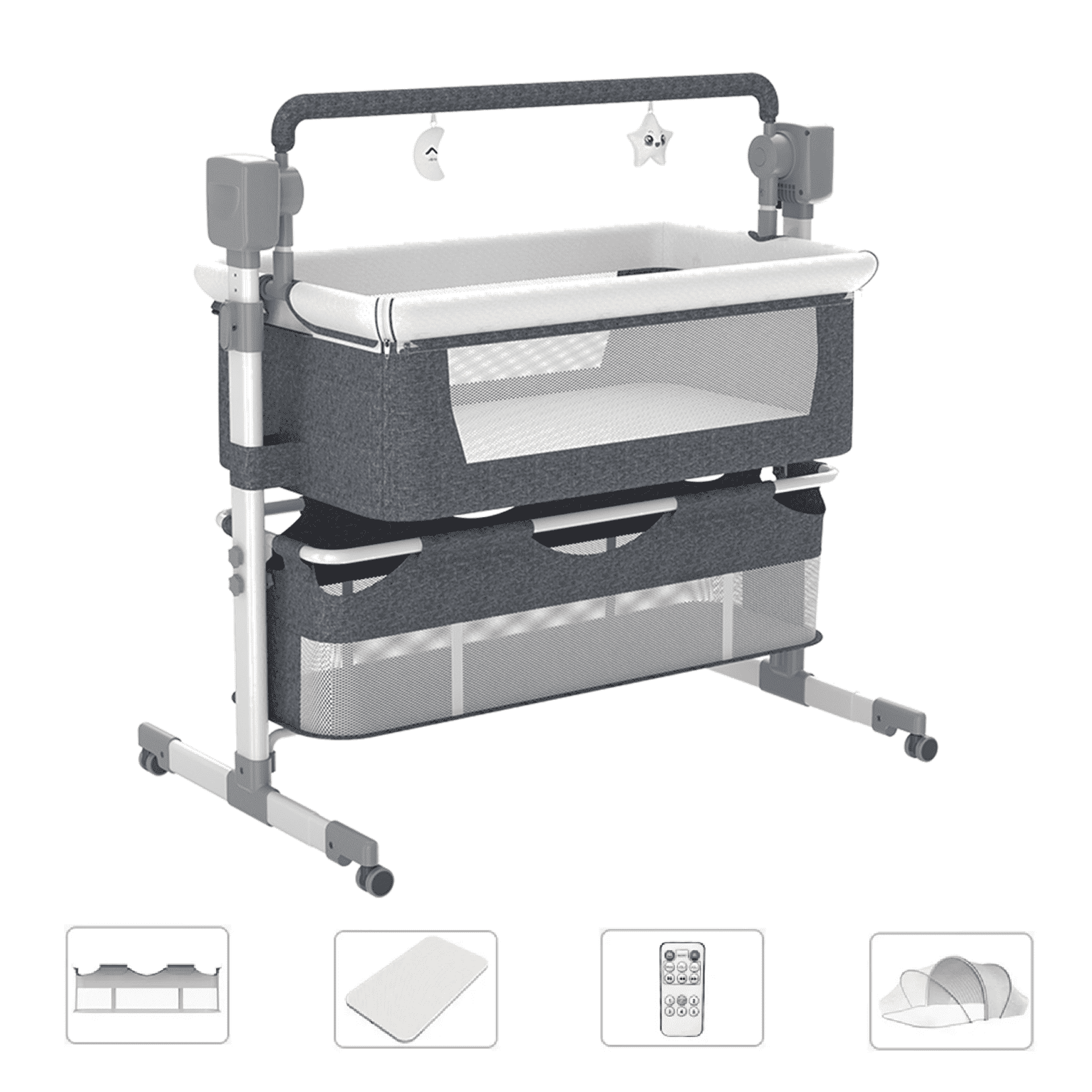 Automatic Rocking Recliner Crib Basket Baby Safe Bed For Infant Newborn ...