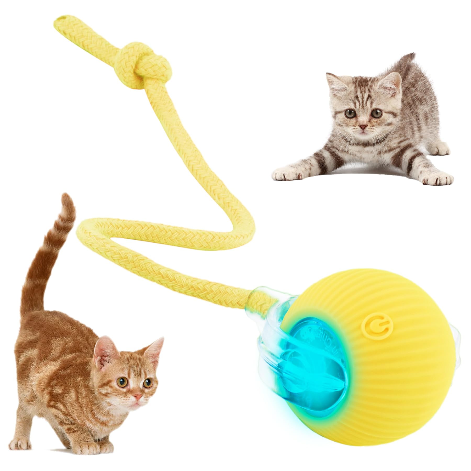 Automatic Rollie Cat Chase Ball Toy - Smart Interactive Pet Toy With ...