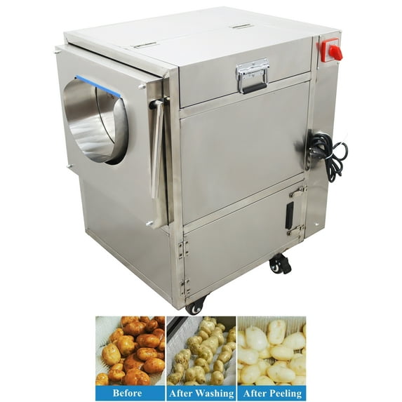 Automatic Root Vegetable Roller Brush Washer and Peeler for Potato ...