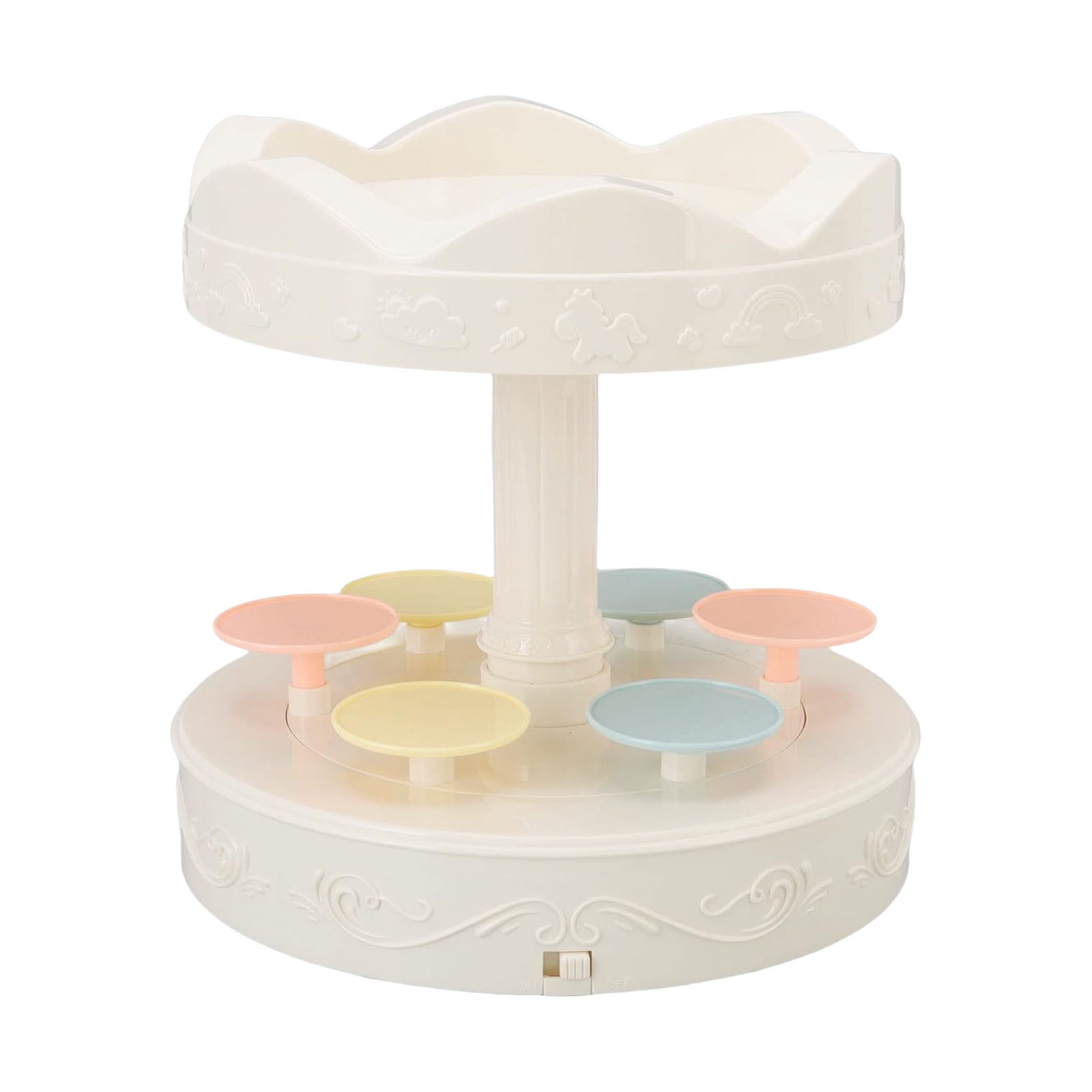Automatic Rotating 2 Layer Dessert Display Stand For Parties Bakeries ...