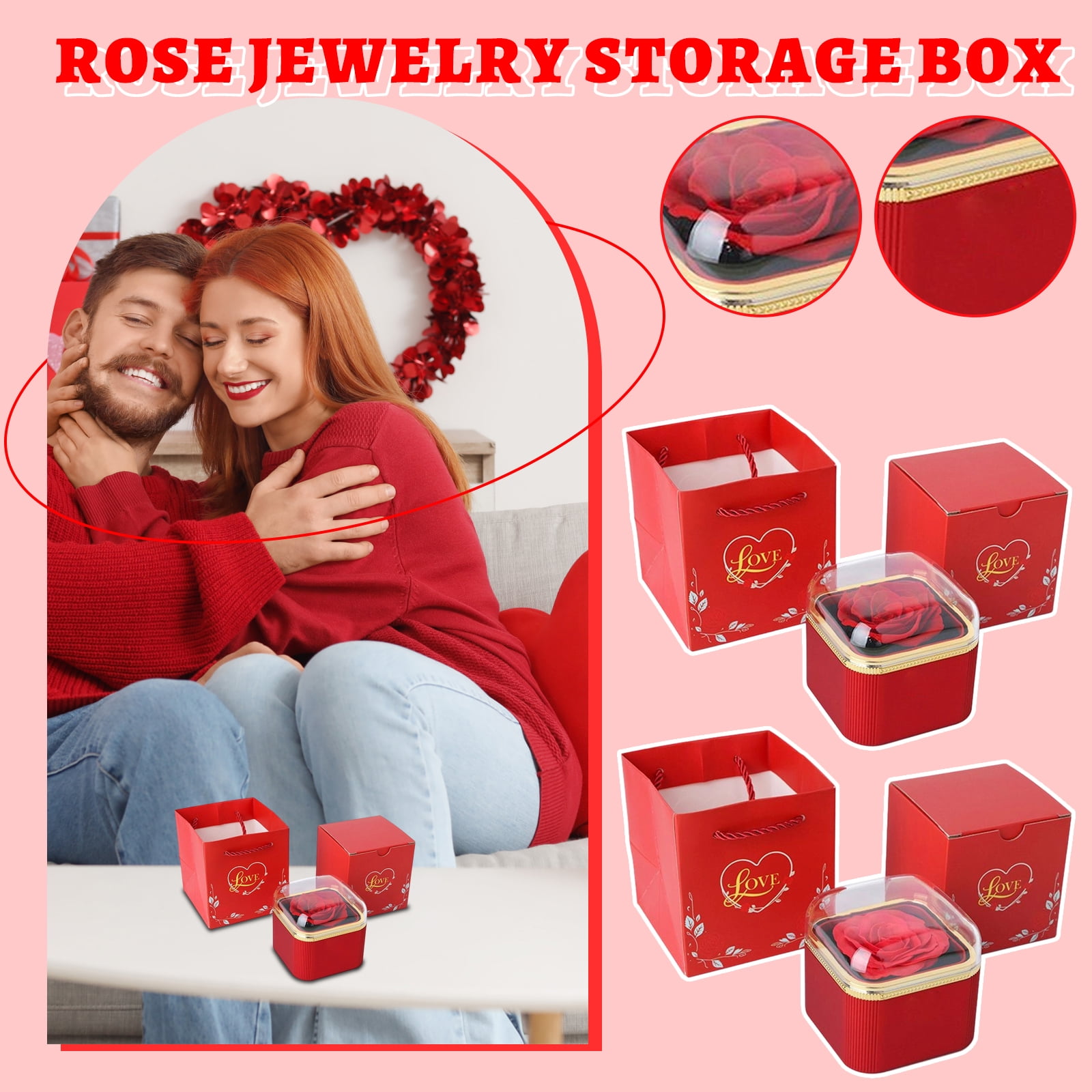 Automatic Rotating Jewelry Box With Rounded Corners, Rose-shaped ...