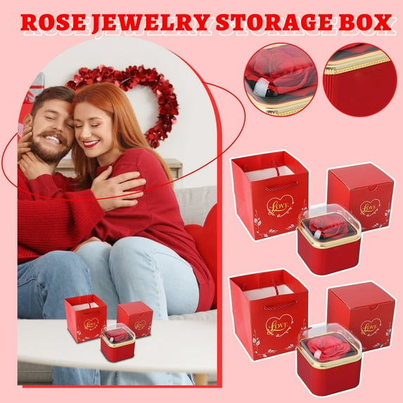 Automatic Rotating Jewelry Box With Rounded Corners, Rose-shaped ...