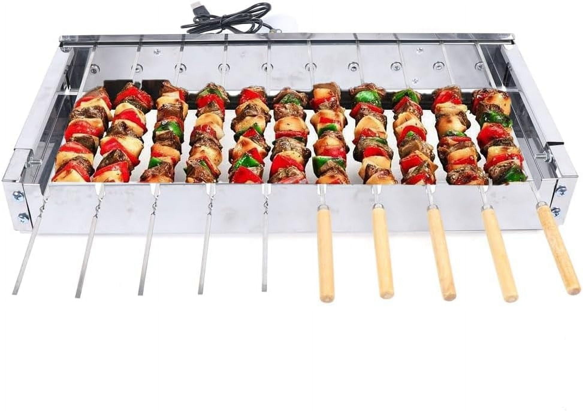 Automatic Rotating Kabob Grill, Electric Skewer Barbecue Grill Rotating ...