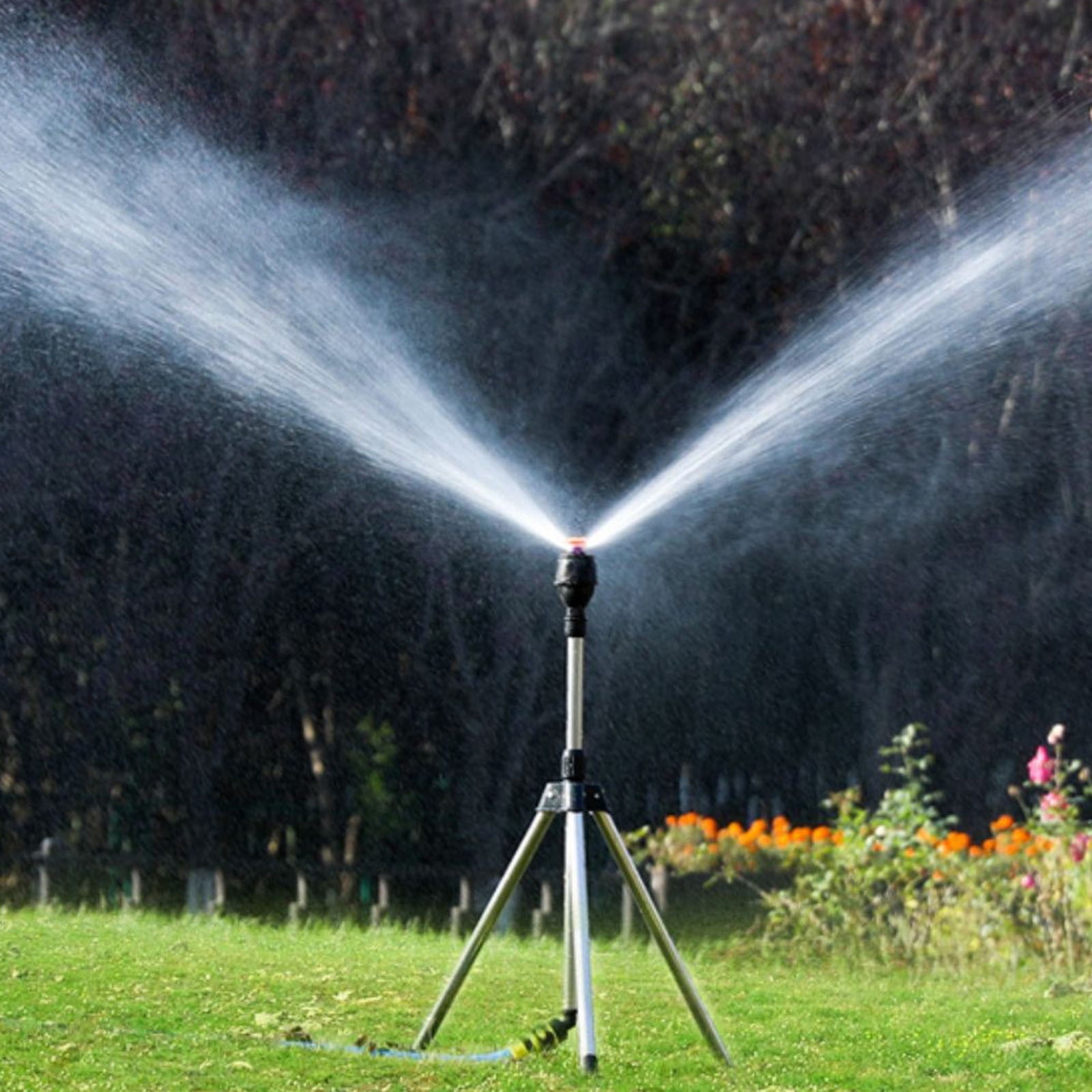 Automatic Rotating Tripod Sprinkler - 360° Lawn Irrigation System with ...